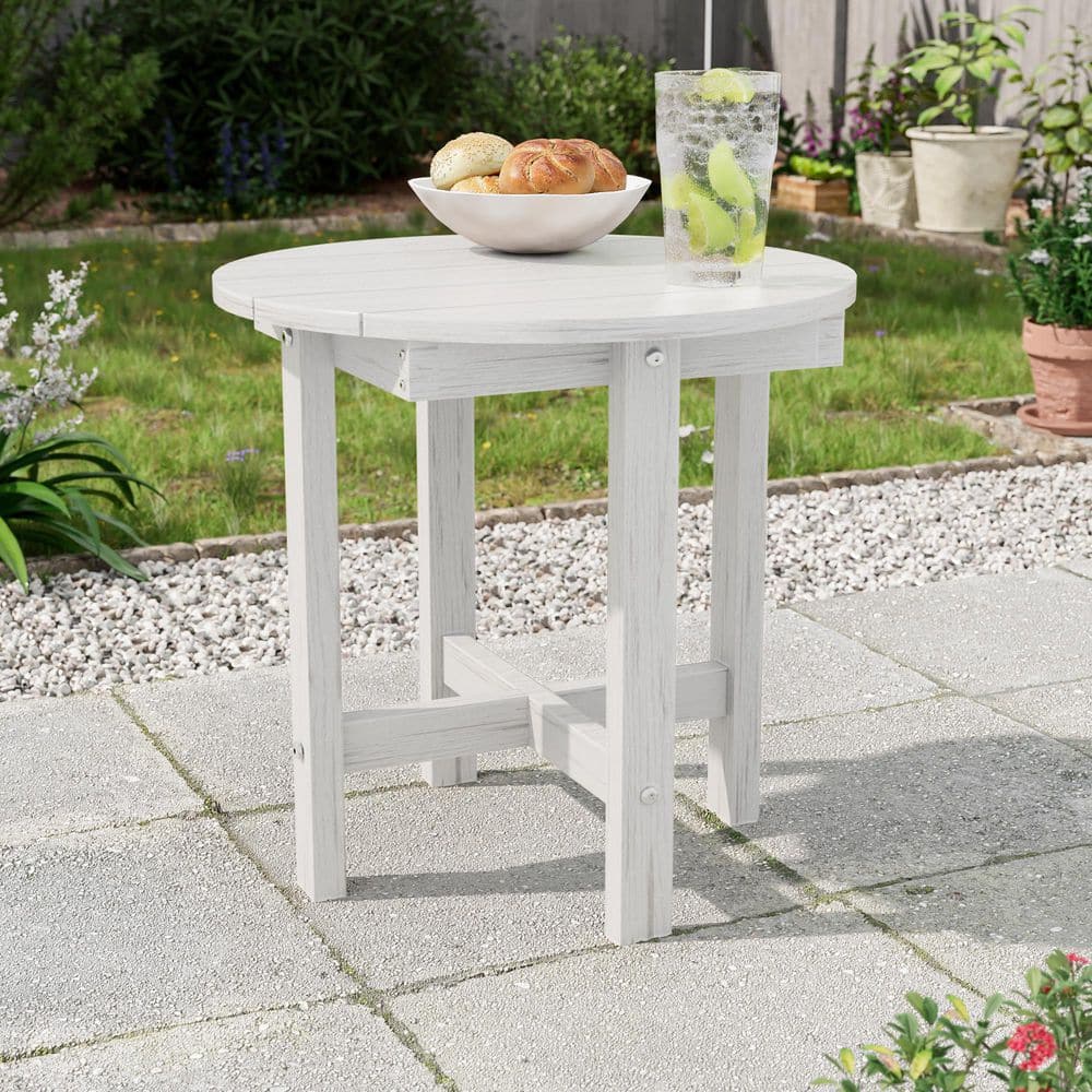 Reviews for SANLUCE 18.1 in. Round Adirondack Style HDPE Patio Side ...