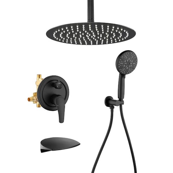 Miscool Vara Single Handle 7-Spray 3-Way Tub and Shower Faucet 1.8 GPM ...