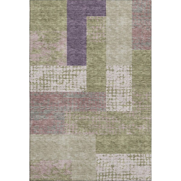 Addison Rugs Mayfield Premium Machine Washable Abstract AMF941 Green 3 ...