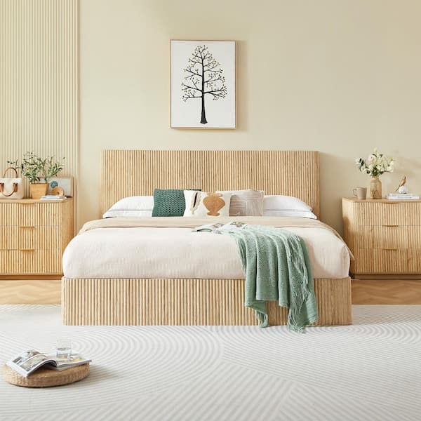 Noble House Spirited Country Rustic Oak Brown Finish Wood Frame King ...