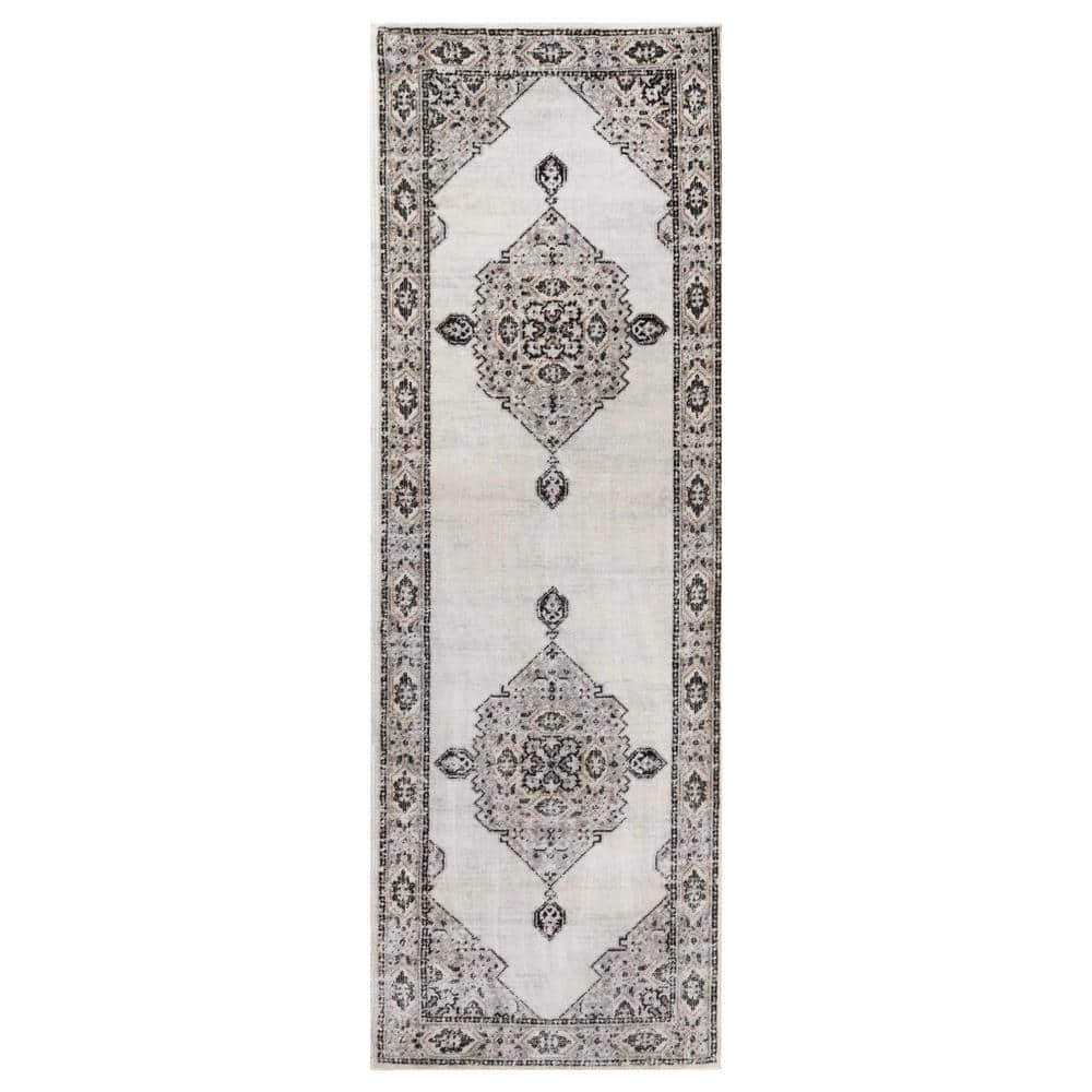 SUPERIOR Kailani Cream/Grey 2 ft. 6 in. x 8 ft. Modern Farmhouse ...