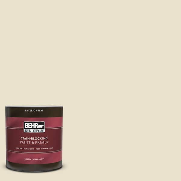 BEHR ULTRA 1 Qt. #760C-2 Country Beige Flat Exterior Paint & Primer ...