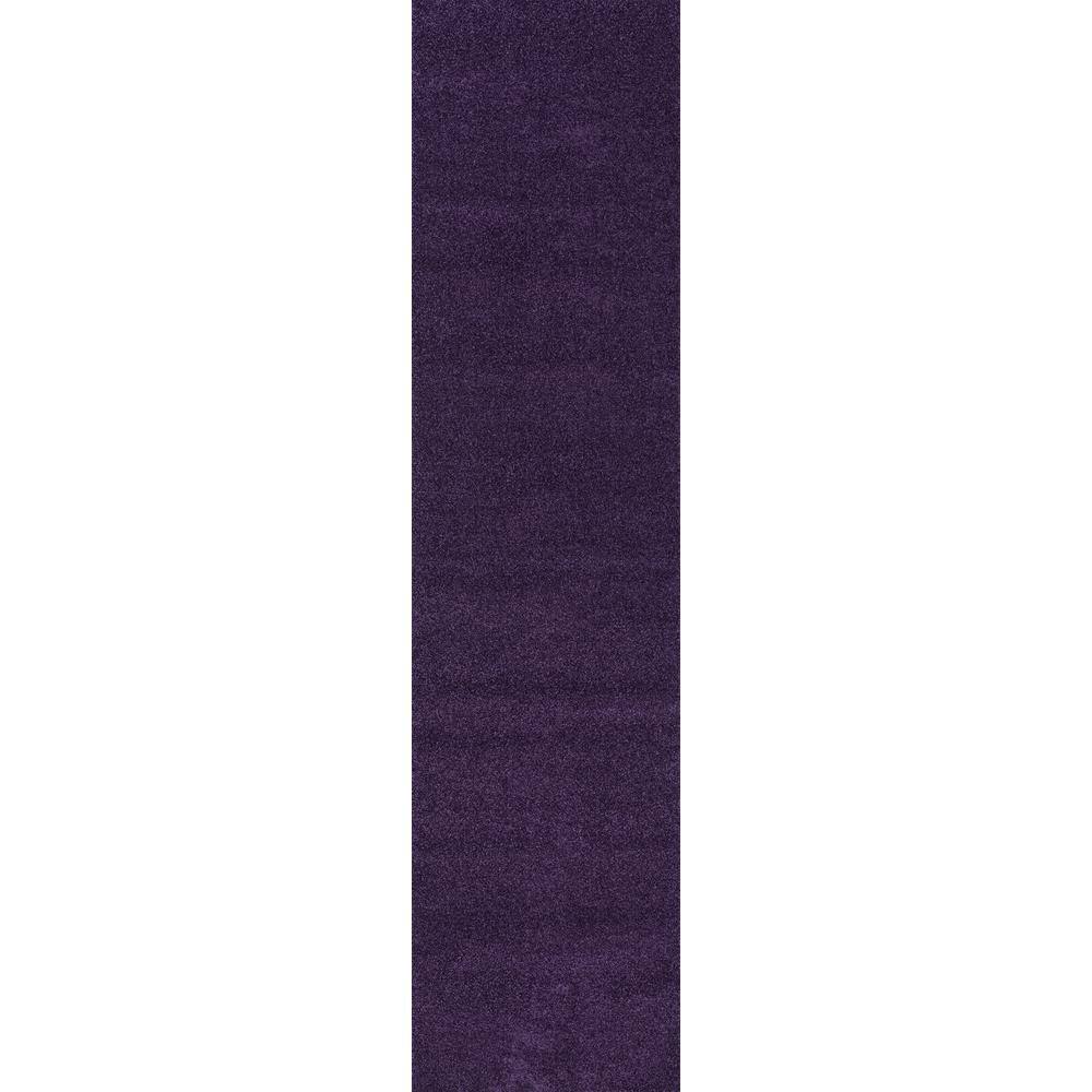 JONATHAN Y Haze Solid Low-Pile Purple 2 ft. x 12 ft. Runner Rug SEU100N ...