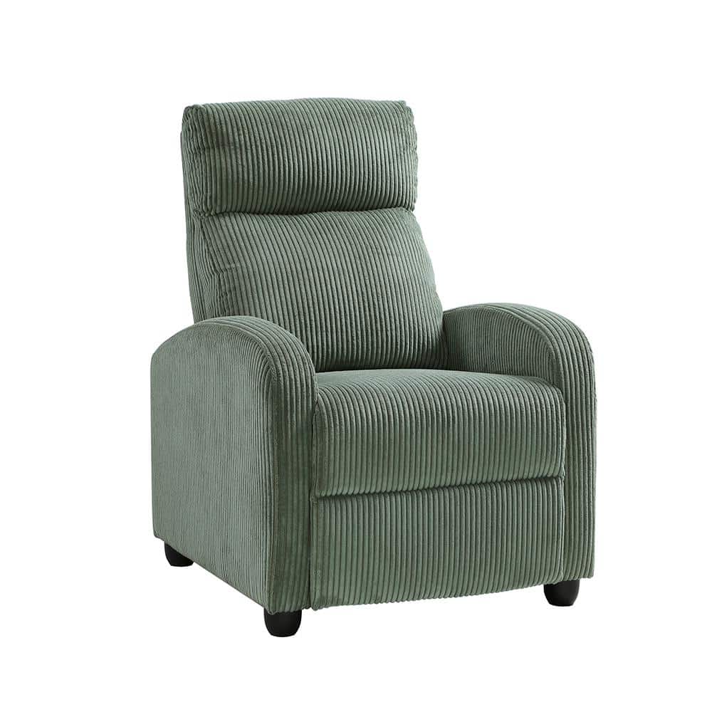 Lazzara Guthrie Green Corduroy Manual Push Back Recliner 9588GRN-1PB ...