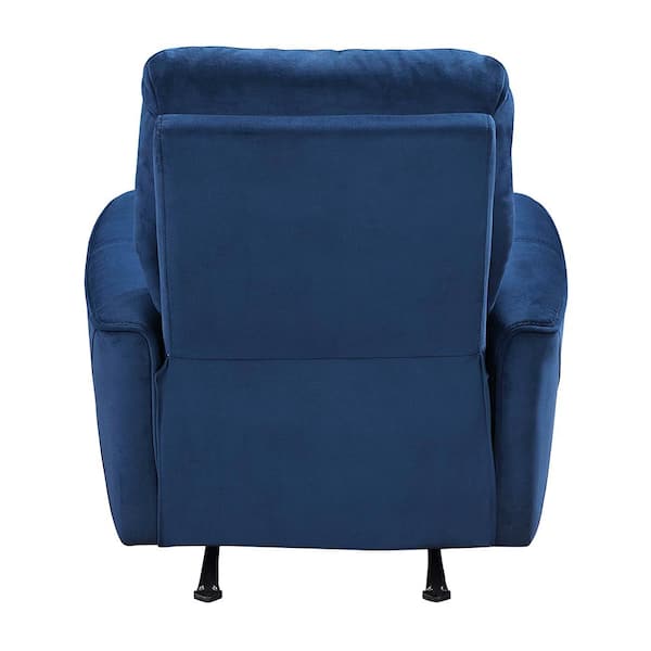 Navy blue velvet recliner store