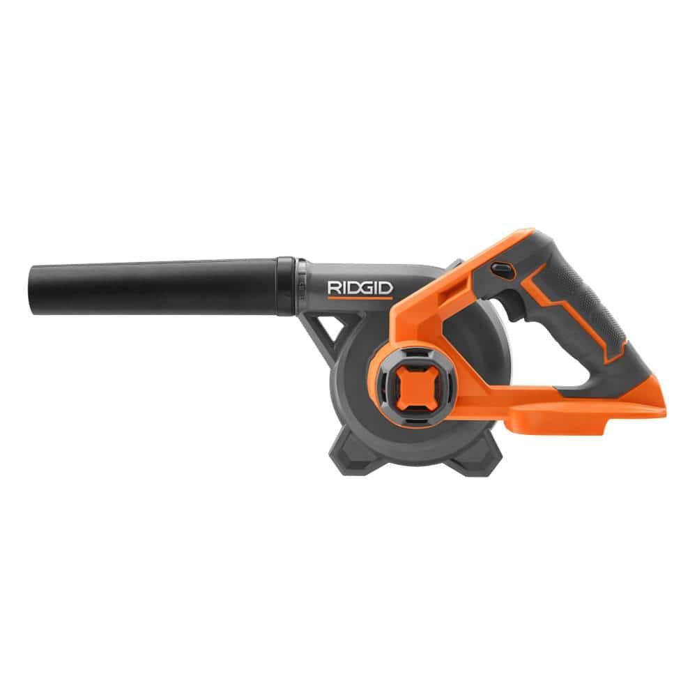 RIDGID 18V Lithium-Ion Cordless Compact Jobsite Blower with Inflator ...