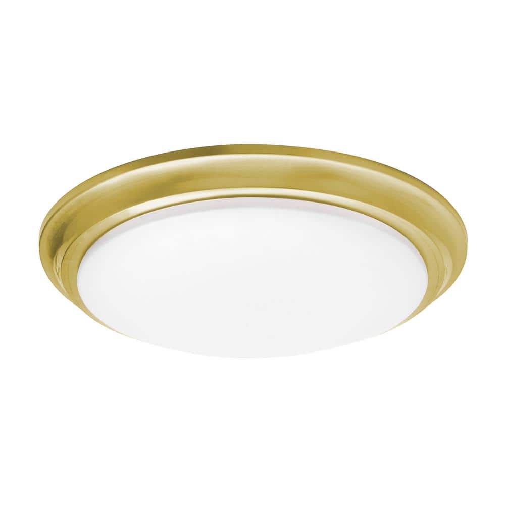 AFX Baron 12 in. Satin Brass Integrated LED Flush Mount BRNF12LAJD1SB ...