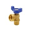 Everbilt 1/2 in. x 3/4 in. MPT x MHT Brass Quarter-Turn Male Boiler ...
