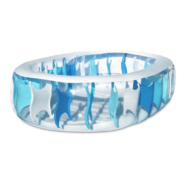 Movisa 90x60x20In Oval 20 in. Inflatable Swimming Pool Blow Up Family ...
