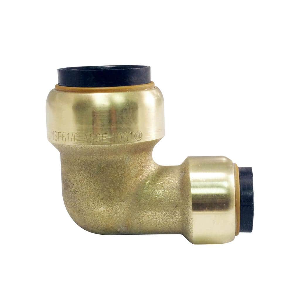 Tectite 3/4 in. x 1/2 in. Brass Push-to-Connect 90-Degree Reducer Elbow ...
