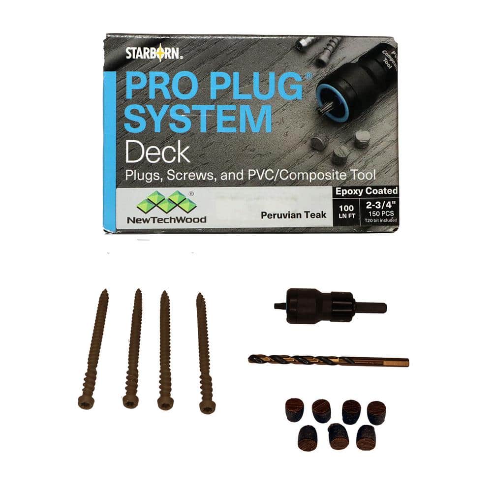 NewTechWood #10 x 2-3/4 in. Epoxy Pro Plug System Drive Flat Undercut ...