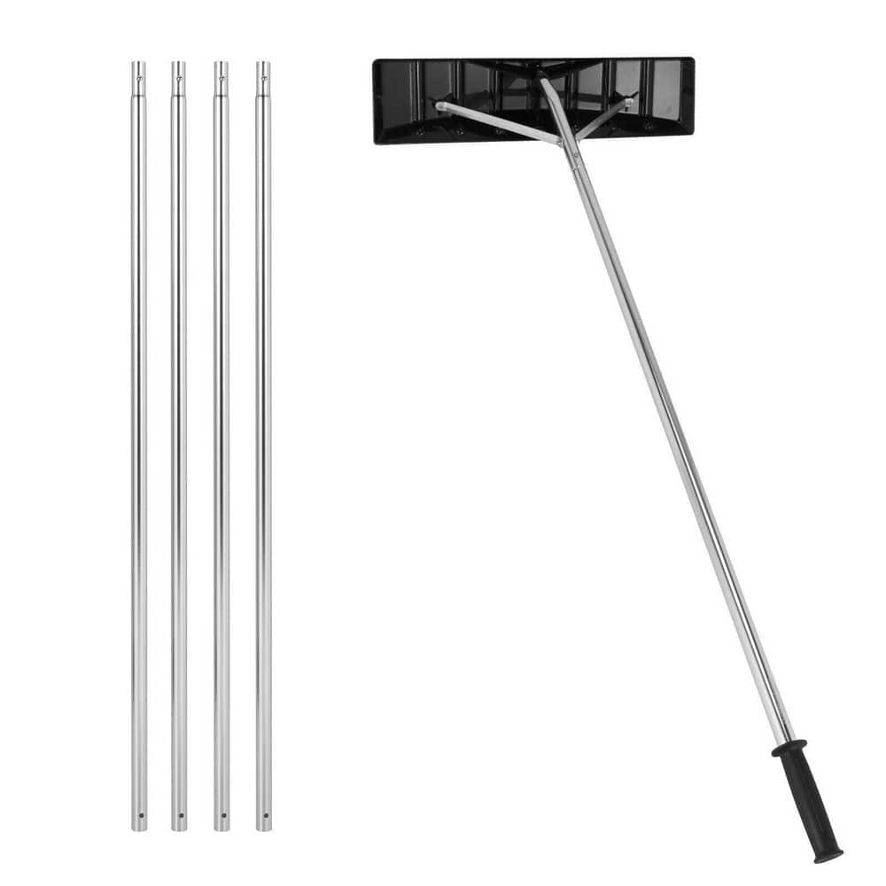 WELLFOR 240 in. Extendable Aluminum Snow Roof Rake with Anti-slip ...