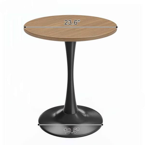 24 inch Small Tulip Table for 2 Person, Walnut Round Dining Table for ...