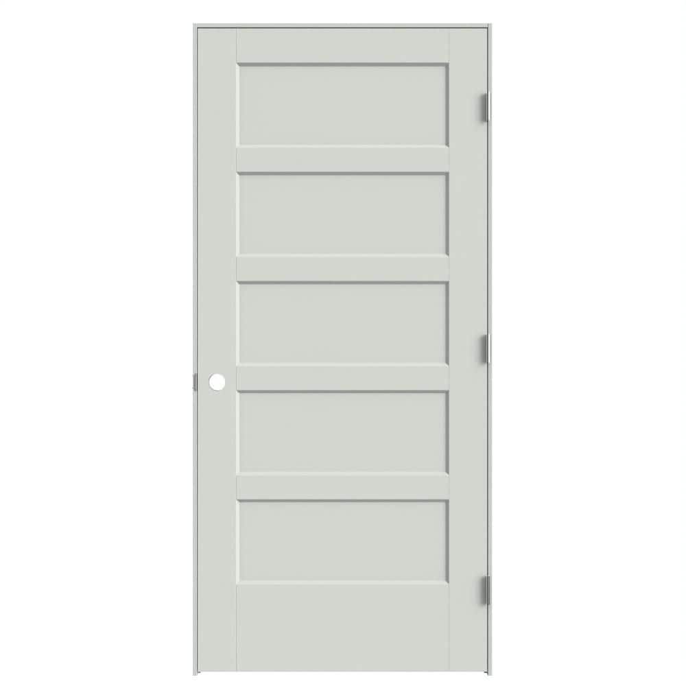 Masonite 36 in. x 80 in. 5-Panel Bayshore Left-Hand Hollow Ultra Pure ...