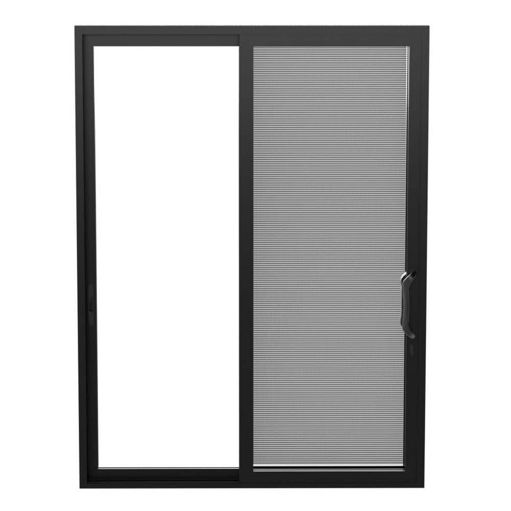 ERIS 72 in. x 96 in. Matte Black Universal Handing Aluminum Sliding ...