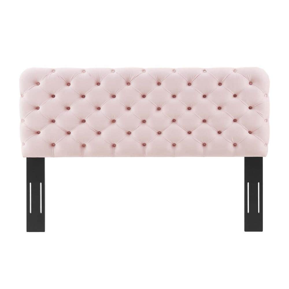 MODWAY Lizzy Tufted Pink Queen Performance Velvet Headboard MOD-6031 ...