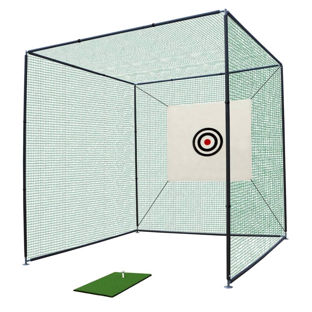 Tunearary 10 ft. x 10 ft. x 10 ft. Outdoor Patio Golf Metal Practice ...