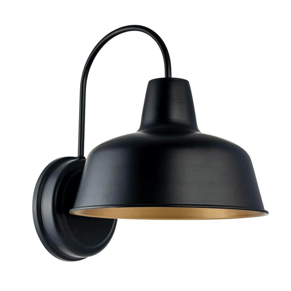Amucolo 12.69 in. 1-Light Modern Black Steel Wall Sconce Wall Light ...