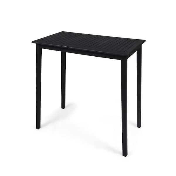 Flynama Outdoor Minimalist Acacia Wood Rectangle Table in Dark Gray JY ...