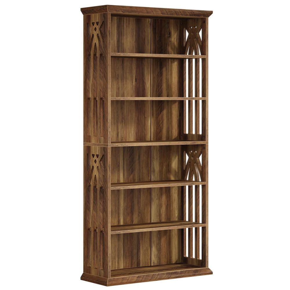 TRIBESIGNS WAY TO ORIGIN Frailey 75 in. Tall Brown Wood 6-Shelf ...