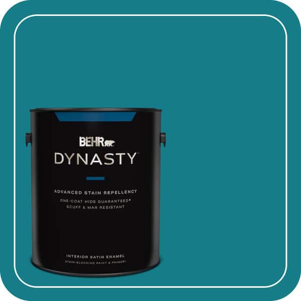BEHR DYNASTY 1 gal. #PPU13-01 Caribe One-Coat Hide Satin Enamel ...