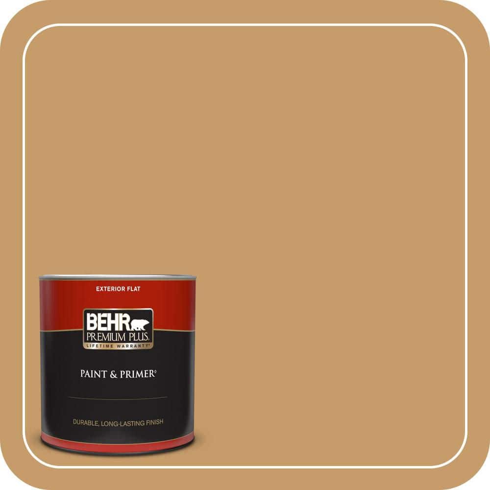 BEHR PREMIUM PLUS 1 qt. #S290-5 Amber Autumn Flat Exterior Paint ...