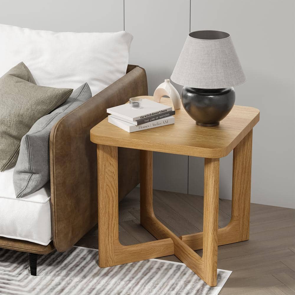 Dovelina Aydan 24 in. Natural Color Square Solid Wood Oak Coffee Table Side Table HD 2024031210 The Home Depot