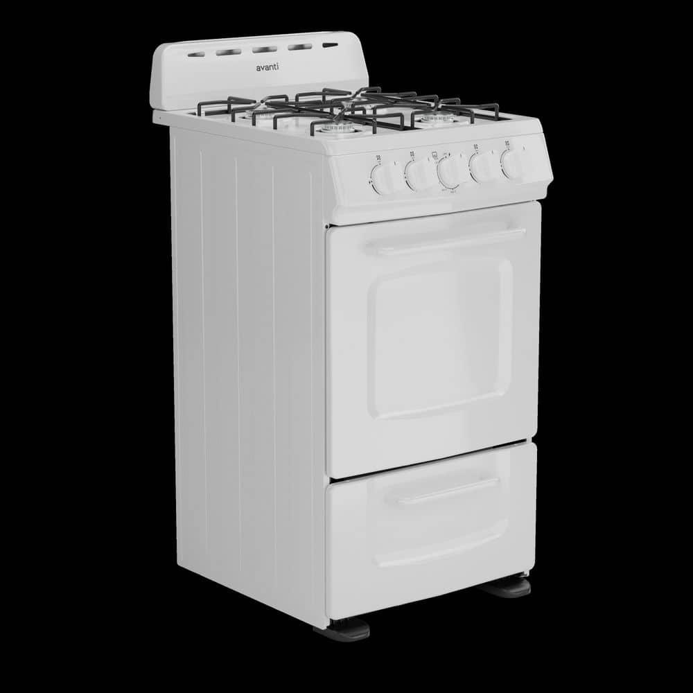 Avanti 20 in. 2.1 cu. ft. Gas Range in. White GRO20P0W - The Home Depot
