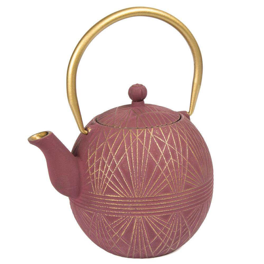 Creative Home Kyusu 4.25-Cup Cast Iron Tea Pot in Red 73517 - The Home ...