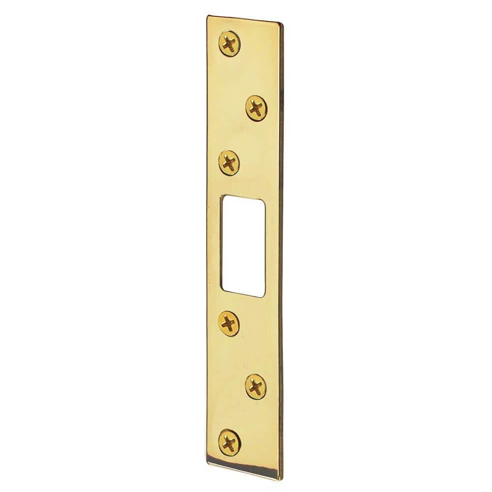 Defiant 5-7/8 in. Bright Brass Deadbolt Strike 70132 - The Home Depot