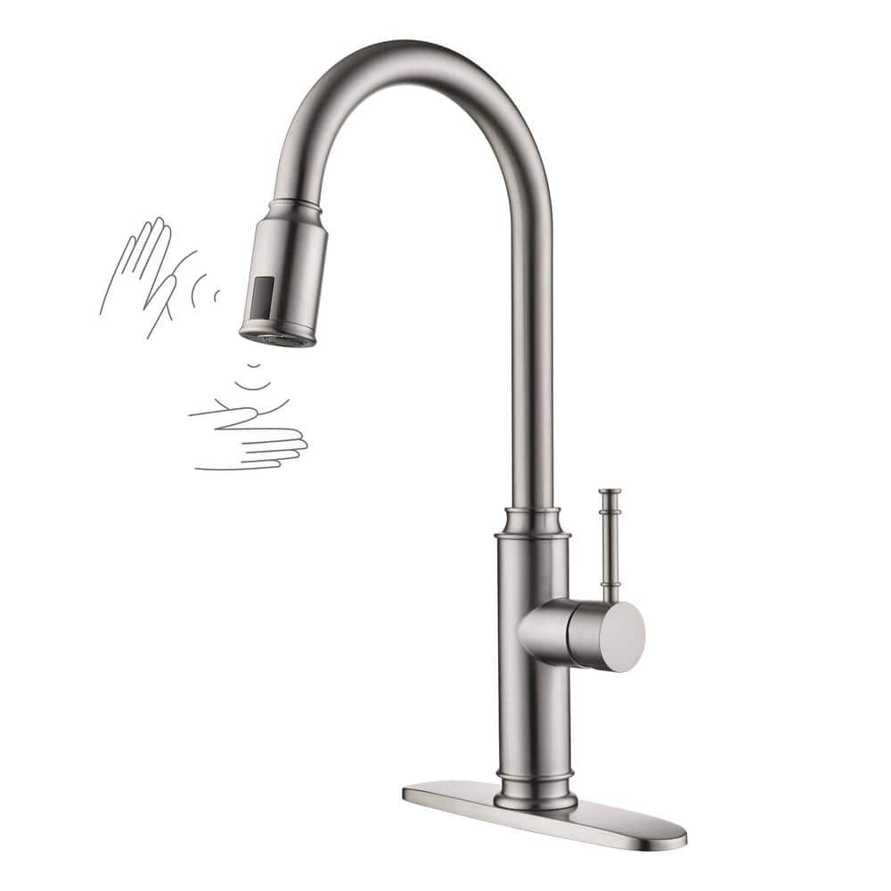 SUMERAIN Touchless Single Handle Pull Down Sprayer Kitchen Faucet with ...