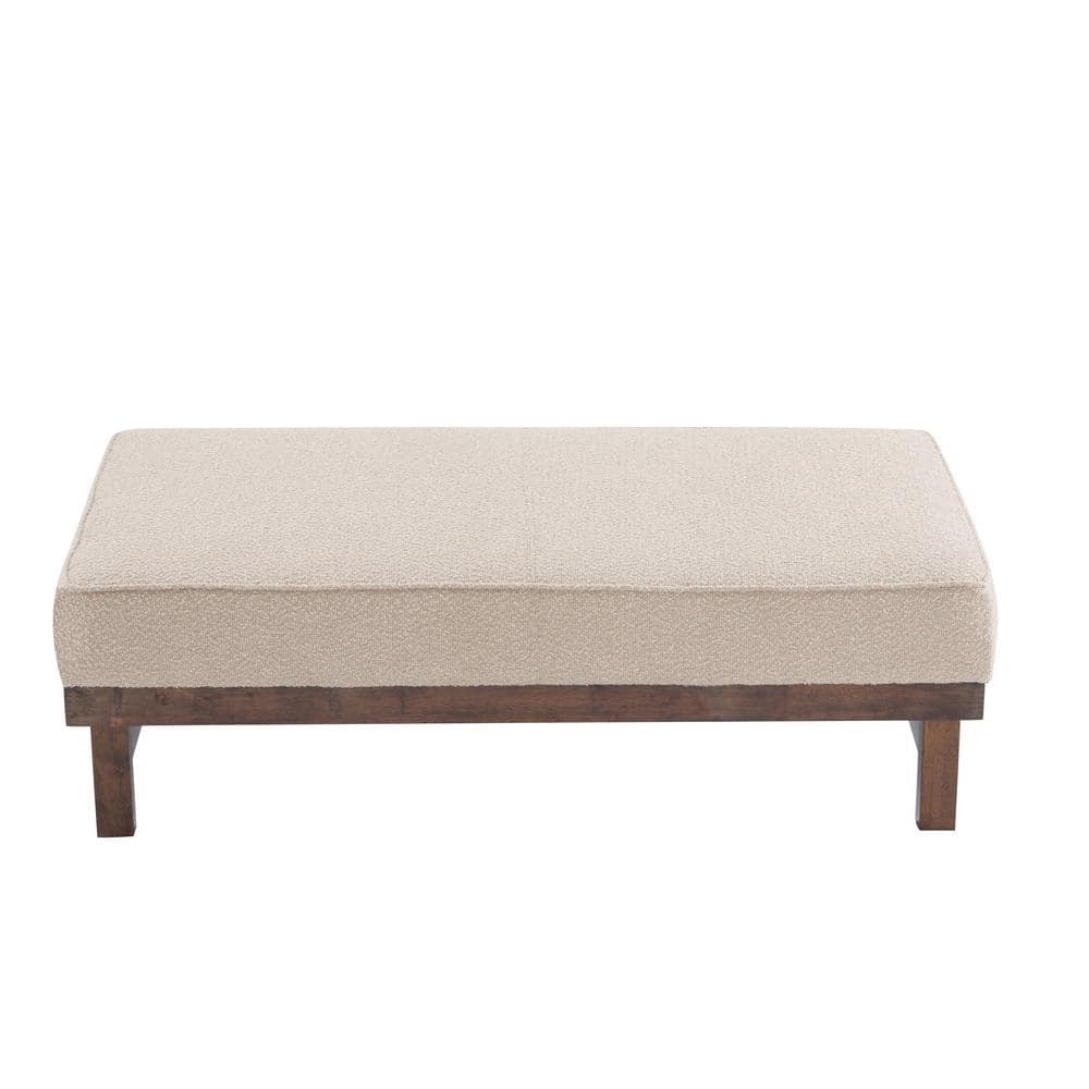CHRISTOPHER KNIGHT HOME Clare Modern Boucle Cocktail Ottoman with Wood ...