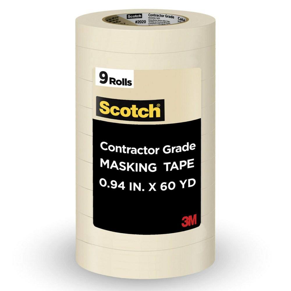 3M Scotch 0.94 in. x 60.1 yds. General Purpose Masking Tape (9-Pack ...