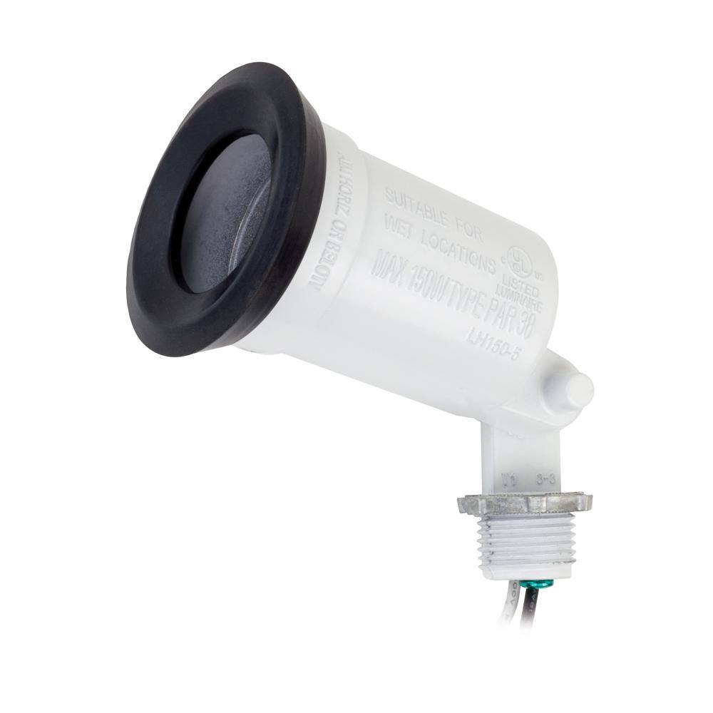 Commercial Electric White Outdoor Flood Light Weatherproof Lampholder ...