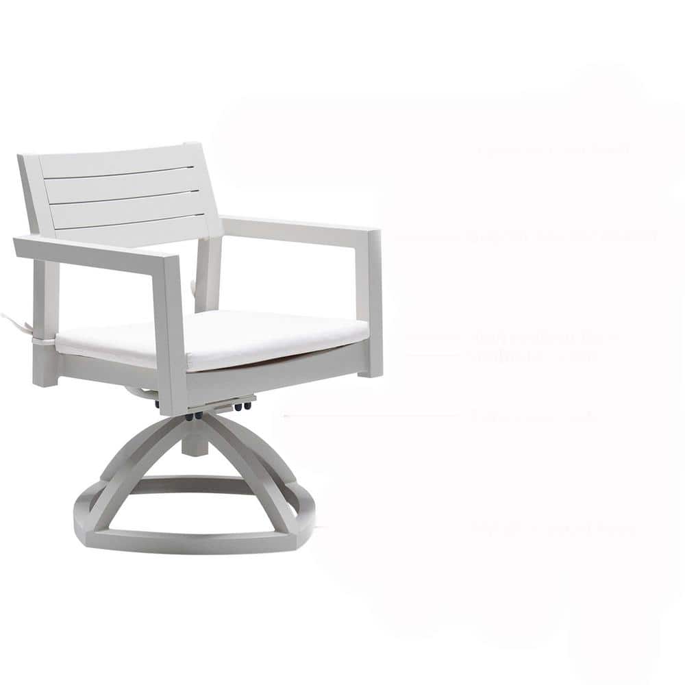 Zeus & Ruta White Rocking Aluminum Outdoor Rocking Chair with Sunbrella ...