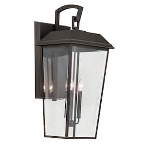KICHLER Mathus 24.25 in. 2-Light Textured Black Traditional Outdoor ...
