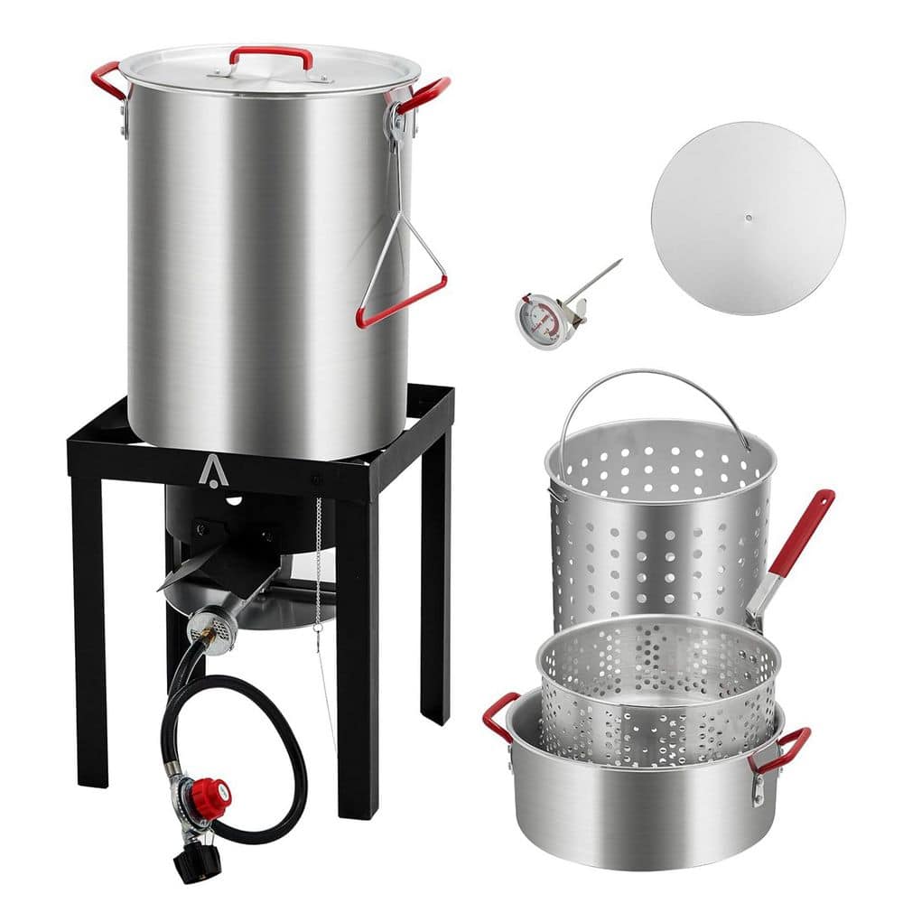Garvee 30 qt. Turkey Fryer and 10 qt. Seafood Boiler Steamer Kit with ...