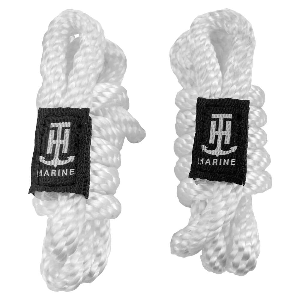 BOATING ESSENTIALS White Solid Braid MFP Fender Lines 3/8" X 5' BE-CO ...