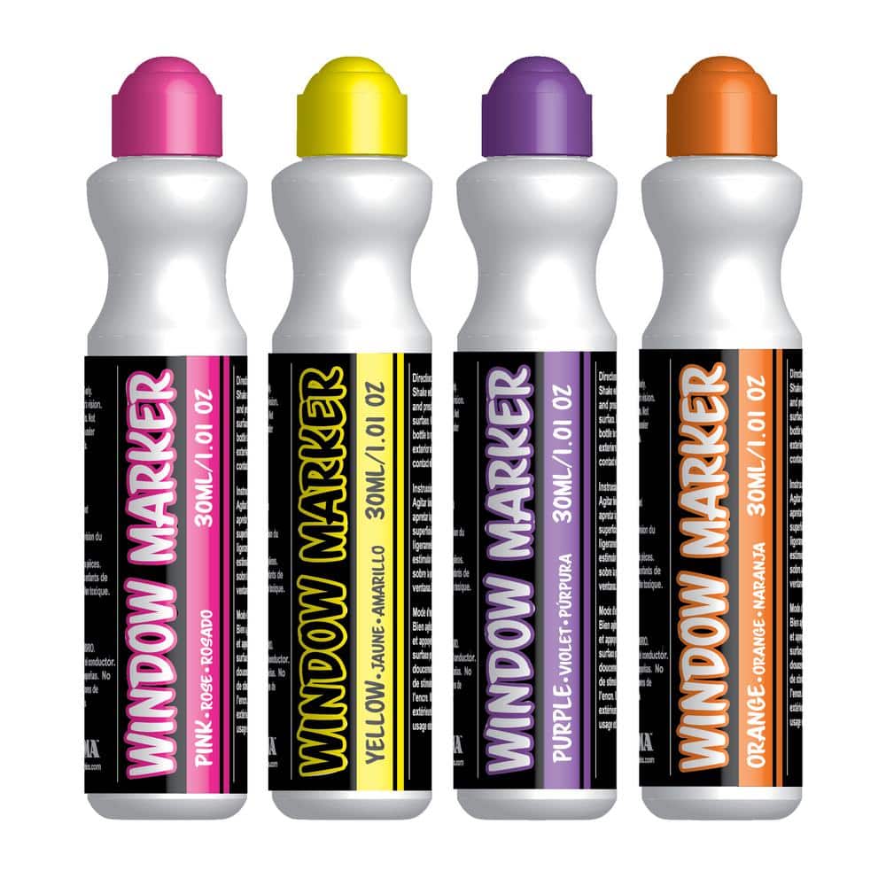 Chroma 8.2 fl. oz. Neon Window Markers Variety Color (4-Pack) 060001 ...