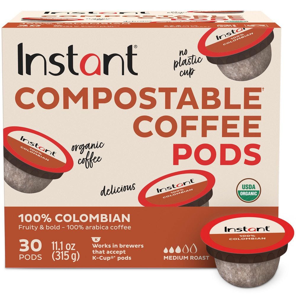 INSTANT Compostable Medium Roast Coffee Pods 100 Columbian 30 Pods 140 6115 01 The Home Depot