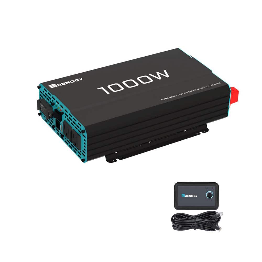 Renogy 1000-Watt 12V DC to 120V AC Pure Sine Wave Inverter Off-Grid ...