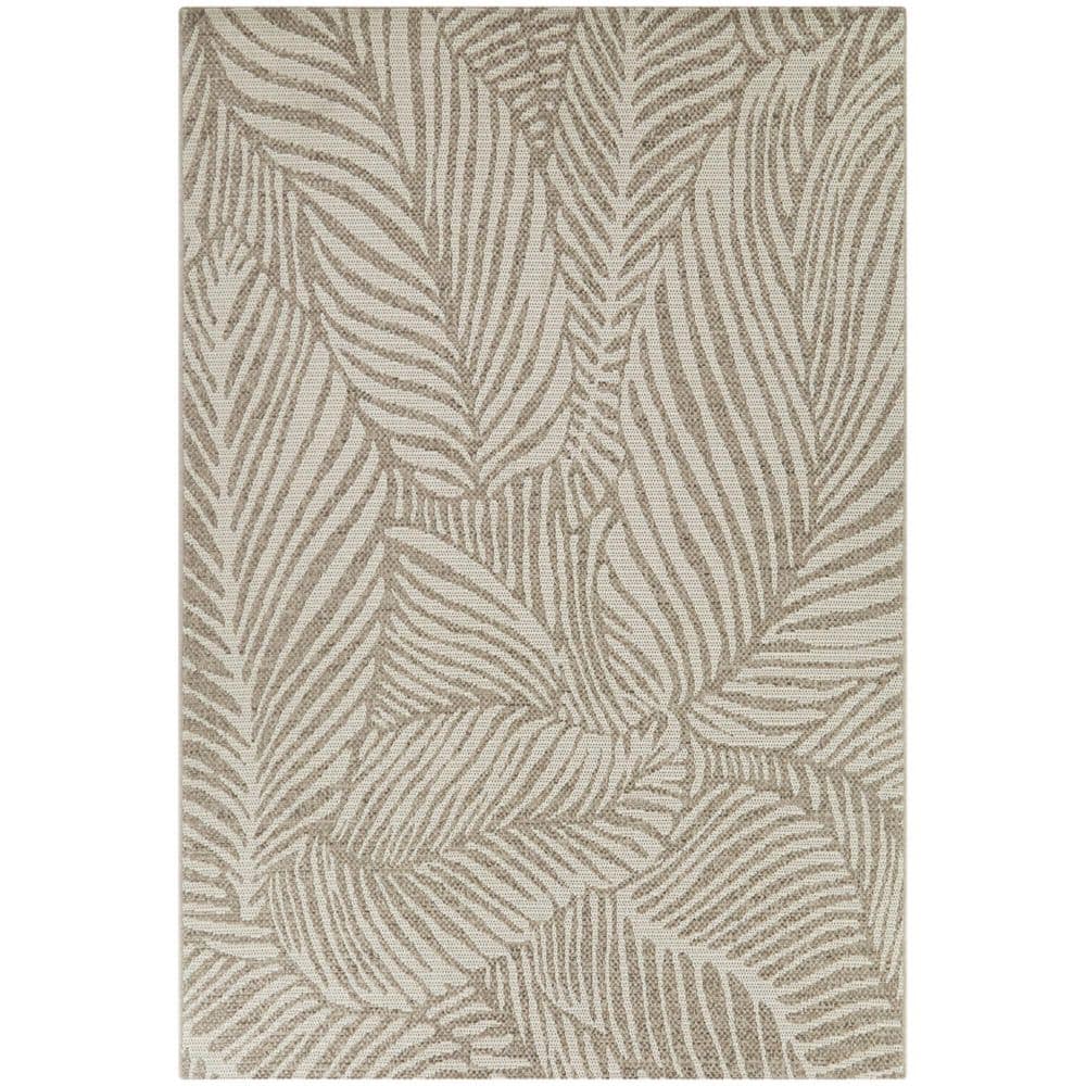 Raiko Taupe 5 ft. 3 in. x 7 ft. Coastal Indoor/Outdoor Area Rug ...