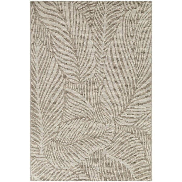 Raiko Taupe 5 ft. 3 in. x 7 ft. Coastal Indoor/Outdoor Area Rug ...