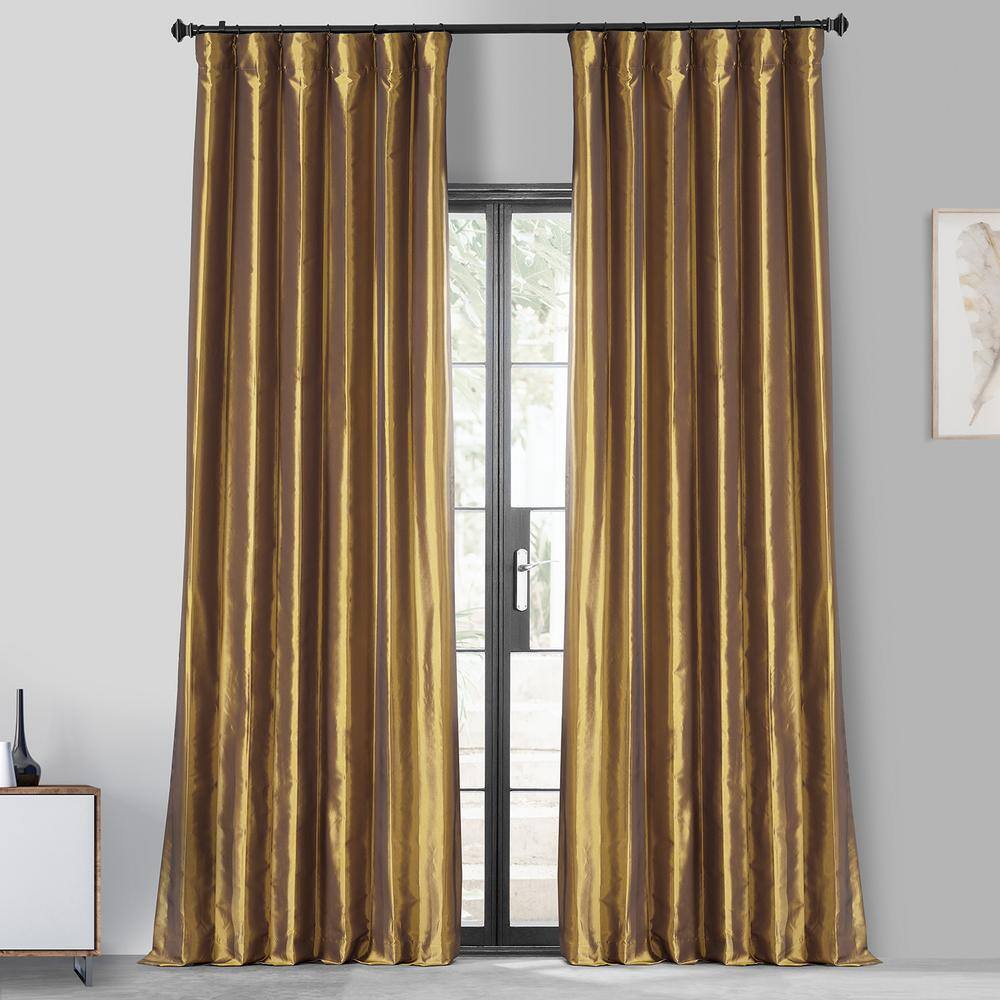 Exclusive Fabrics & Furnishings Golden Spice Solid Faux Silk Blackout ...