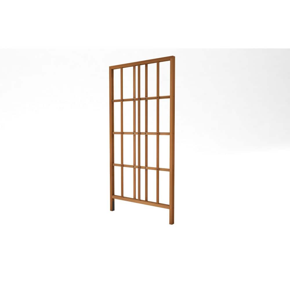 Vita Modern 39 in. L x 77 in. H Cedar Wood Trellis, Golden Brown ...
