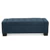 Noble House Guernsey Dark Blue Fabric Storage Bench 10768 - The Home Depot