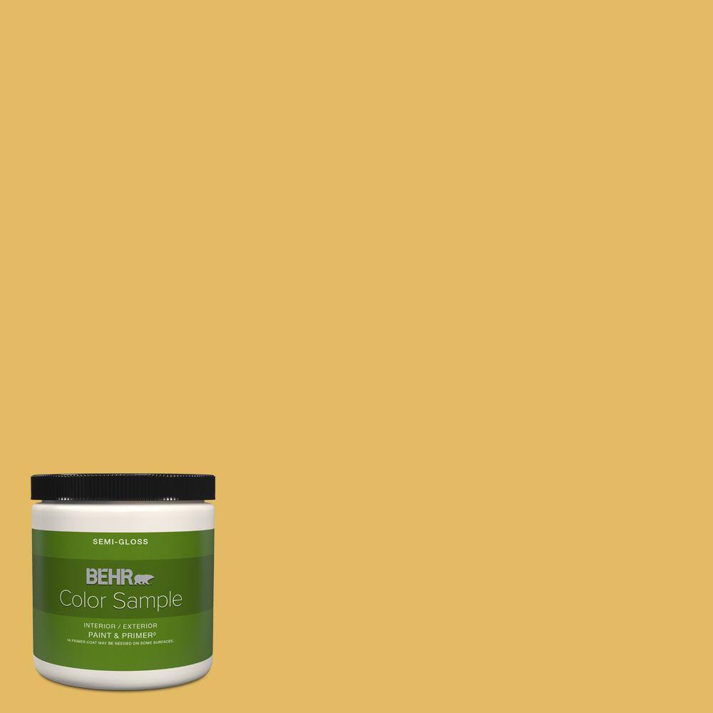 BEHR PREMIUM PLUS 8 oz. #MQ4-12 Dandelion Wish Semi-Gloss Interior ...