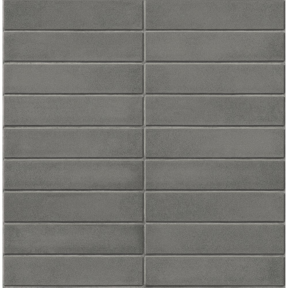 A-Street Prints Midcentury Modern Dark Grey Brick Paper Strippable Roll ...