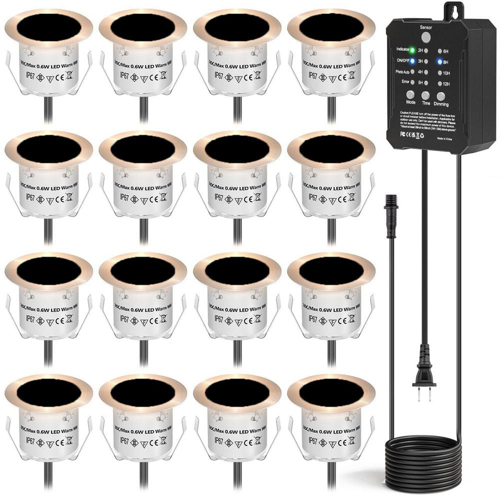 16-pACK Low Voltage Deck Light Kit w/ Transformer Dimmable Timer ...