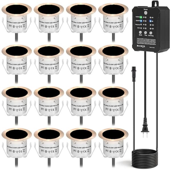 16-pACK Low Voltage Deck Light Kit w/ Transformer Dimmable Timer ...